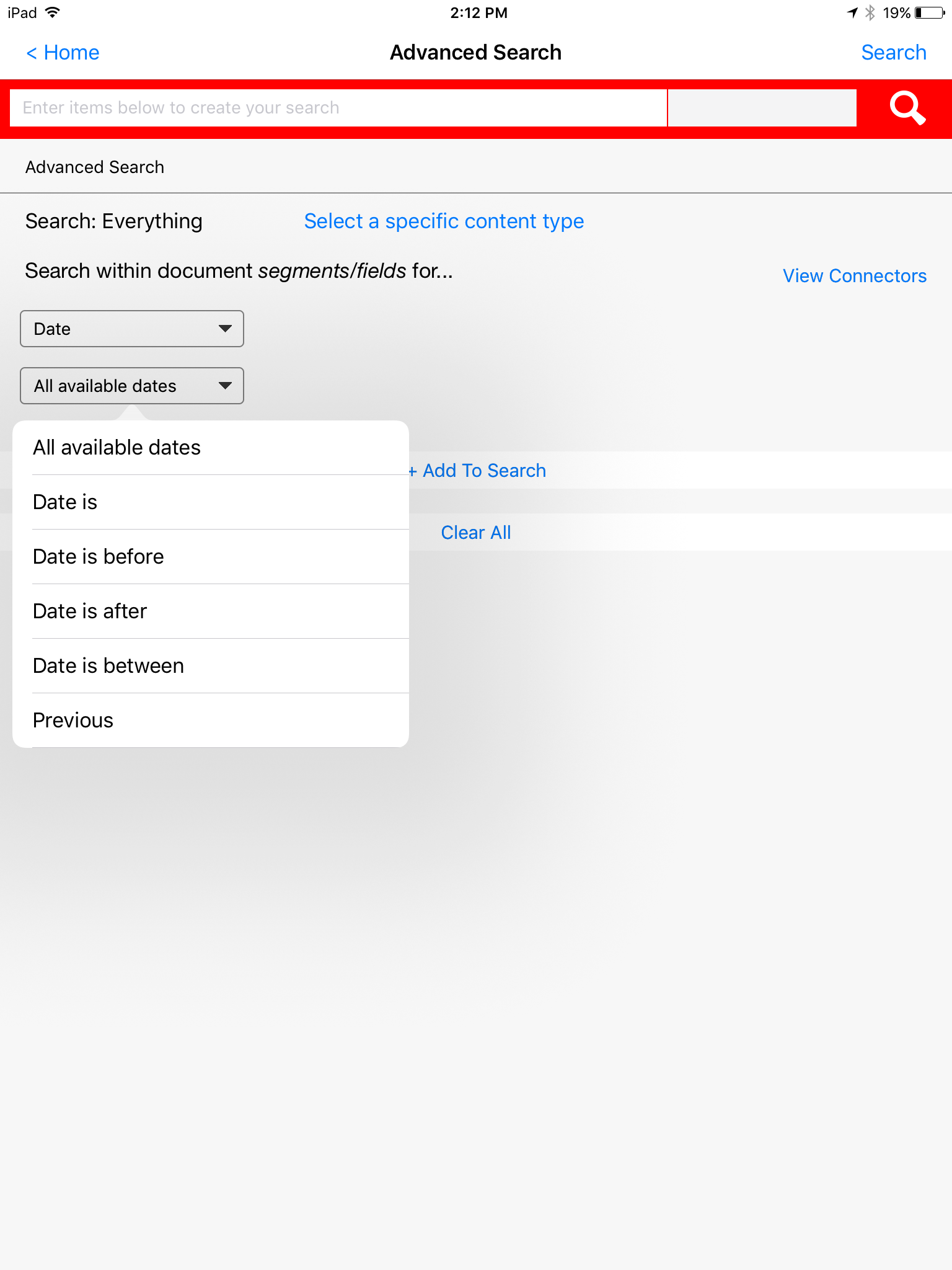 Advanced Search Forms on the Lexis App
