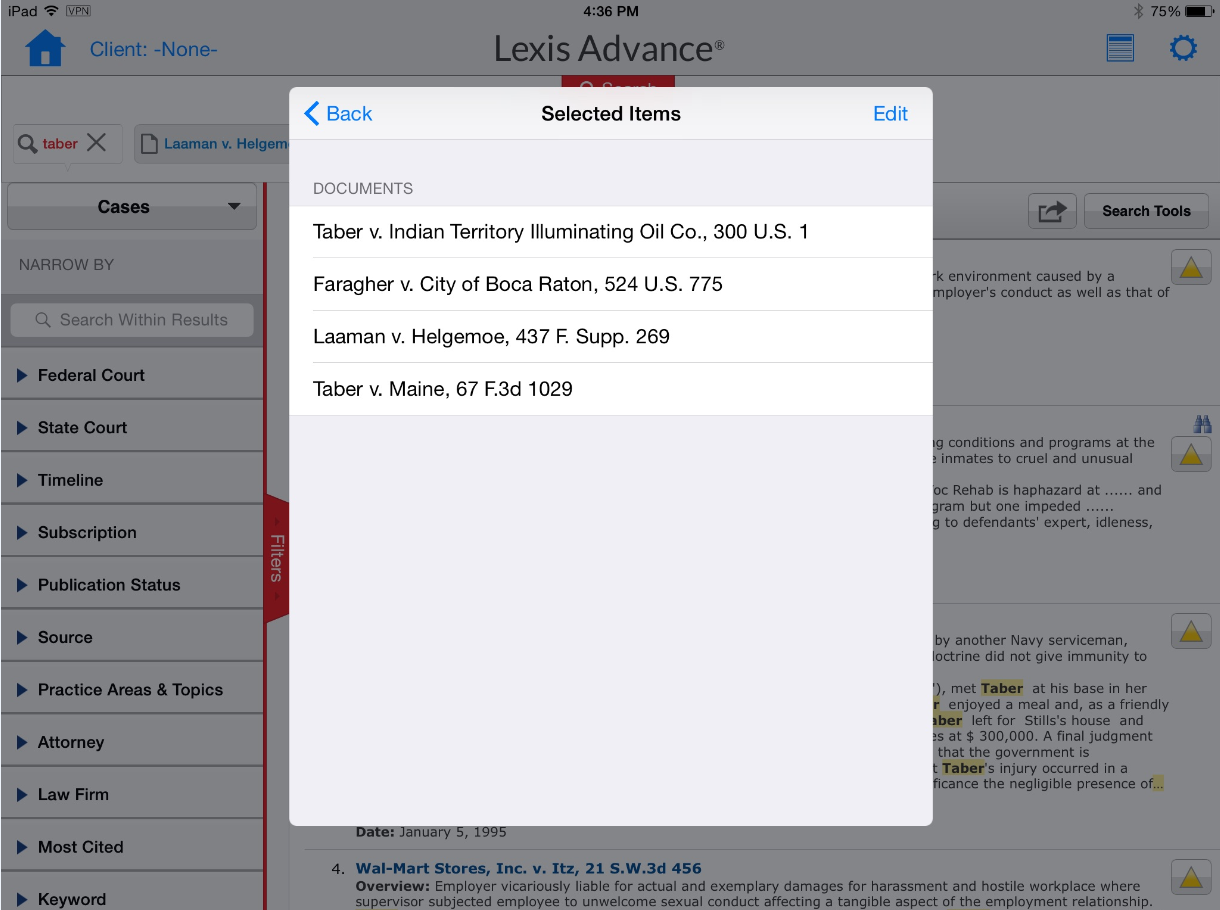 Emailing Documents from the Lexis App