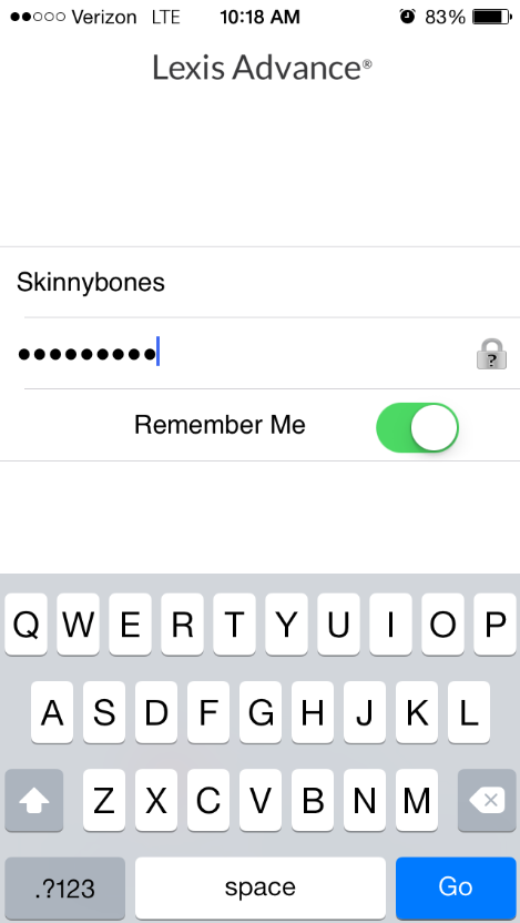 Fingerprint Authentication on Lexis App