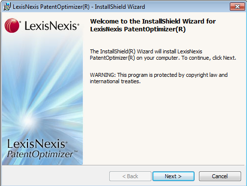 Installing LexisNexis PatentOptimizer